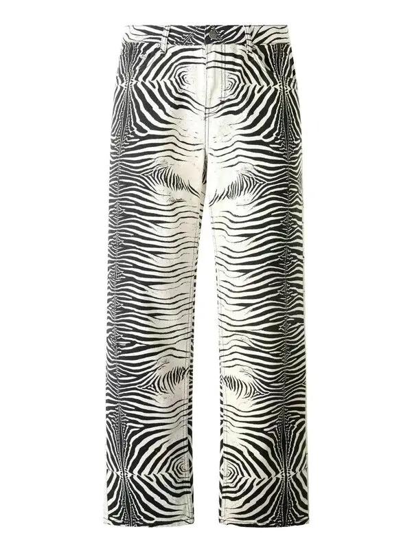 Roberto Cavalli Tigress-print Trousers - White