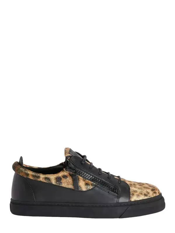 GIUSEPPE ZANOTTI Frankie Double-zip Low-top Sneakers - Gold