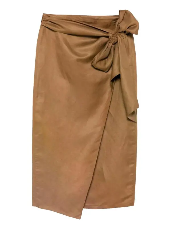 Max Mara Tequila Midi Wrap Skirt - Brown