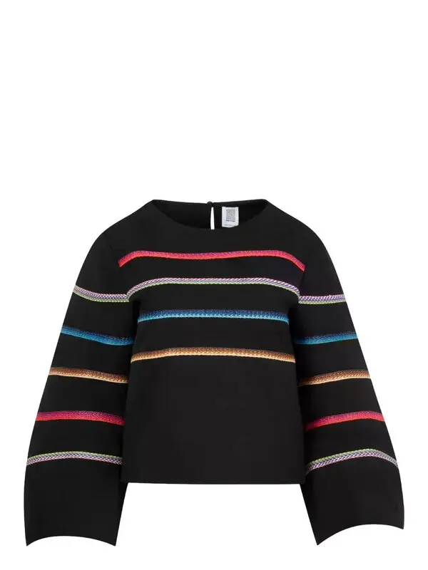 Rosie Assoulin Striped Raffia Jumper - Black