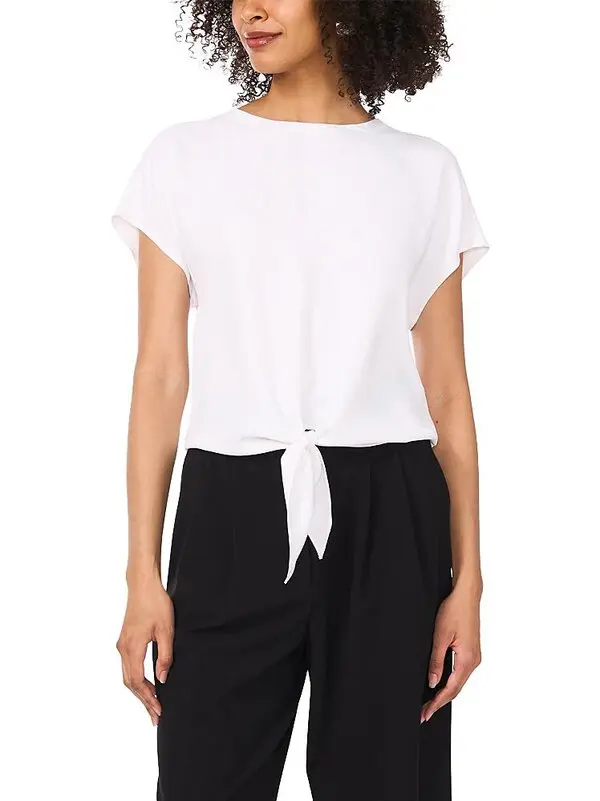 Vince Camuto Tie Hem Top - Ultra White