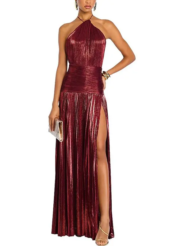 Retrofete Thalia Halter Maxi Dress - Port