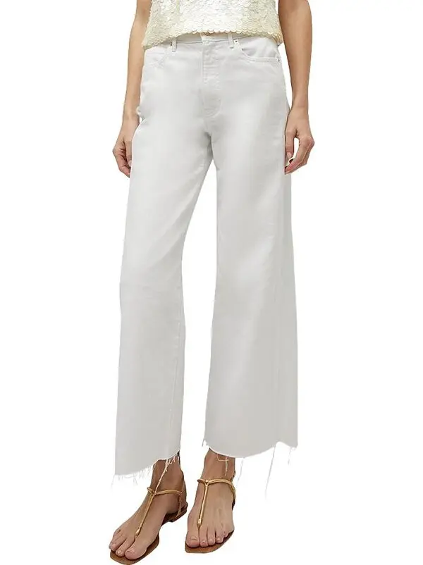 Veronica Beard Taylor High-rise Cropped Wide-leg Jeans - White