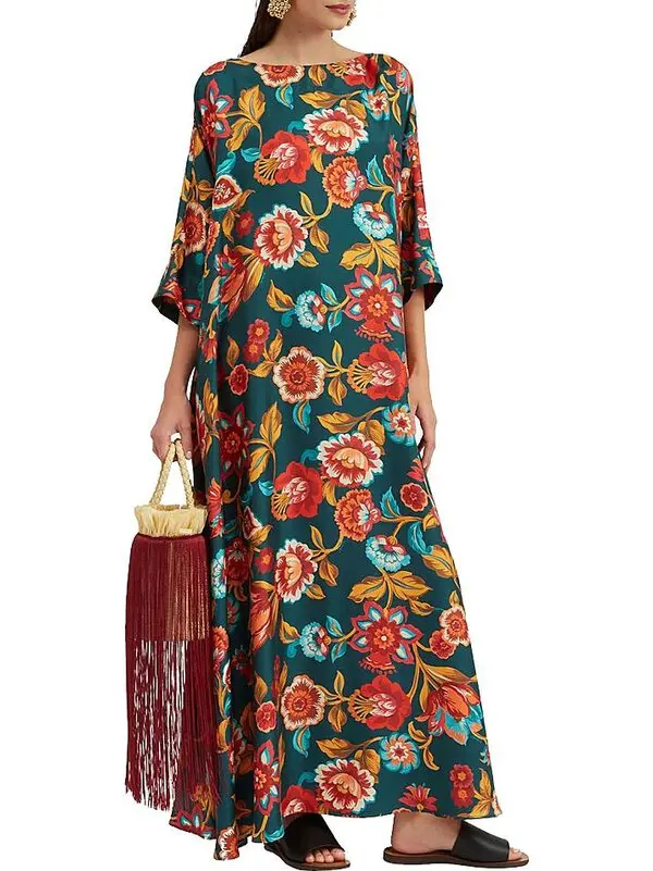 La DoubleJ Muumuu Round Neck Maxi Dress - Hottie Emerald
