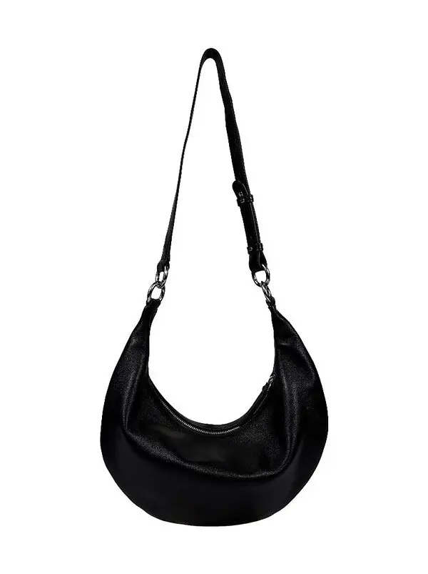 HYER GOODS Convertible Hobo Ring Bag - Black/silver