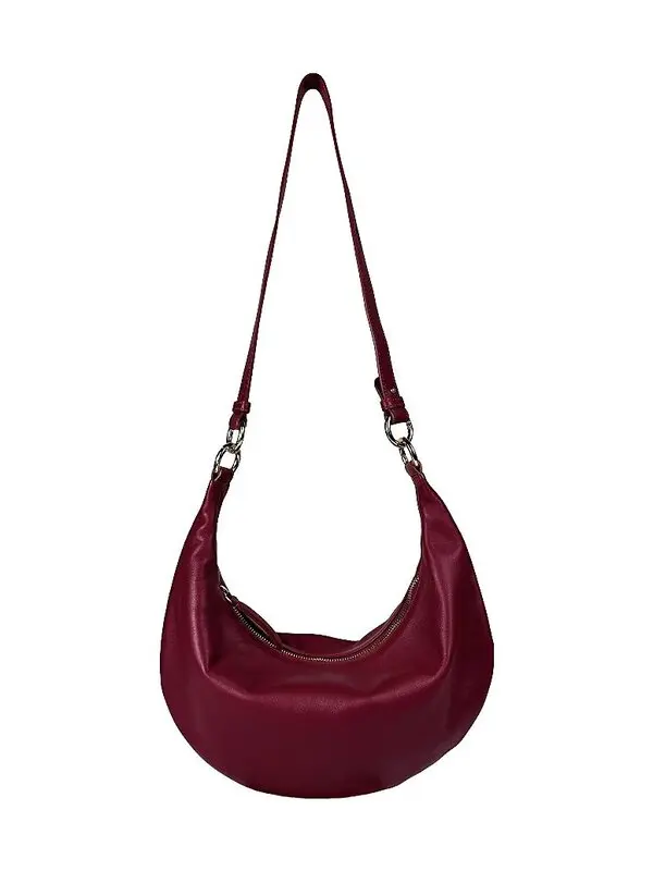 HYER GOODS Convertible Hobo Ring Bag - Dark Cherry Red
