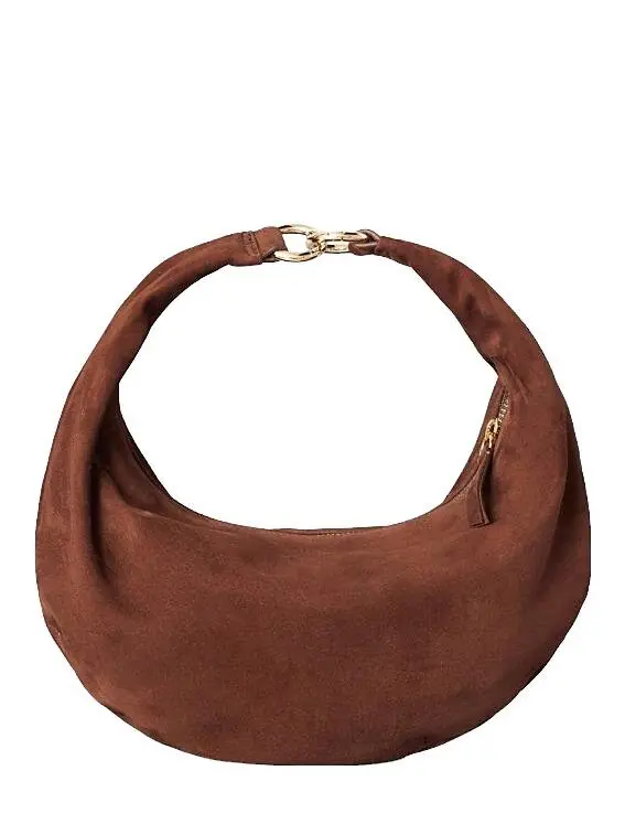 HYER GOODS Convertible Hobo Ring Bag - Praline Suede