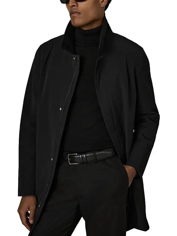 REISS Logan Hybrid Overcoat - Black