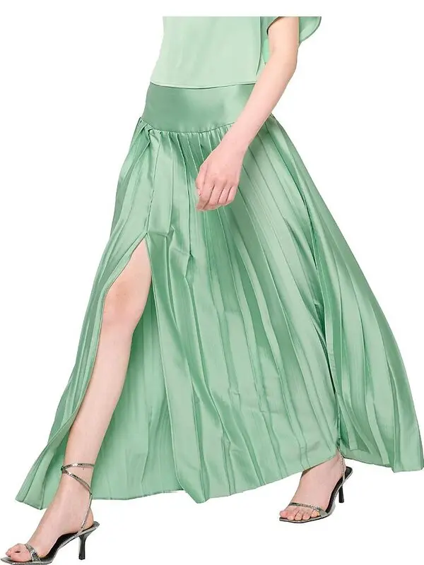 AS By DF Pleated Maxi Skirt - Matcha