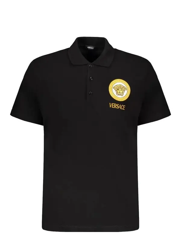 Versace Cotton Polo Shirt - Black
