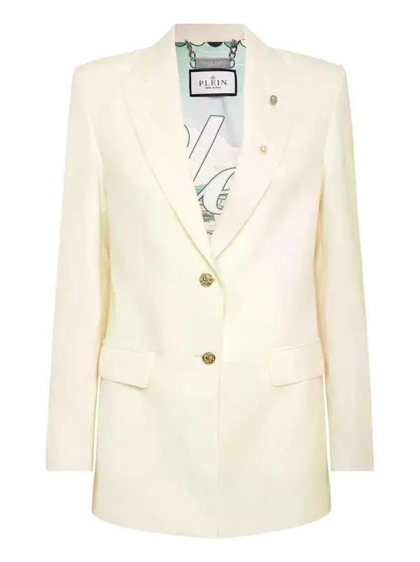Philipp Plein Boyfriend Fit Blazer - White