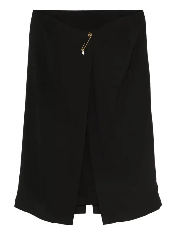 Carven Safety Pin-detail Midi Skirt - Black