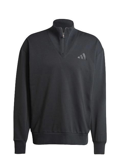 Adidas All Szn Fleece Quarterzip Crew Sweatshirt - Black
