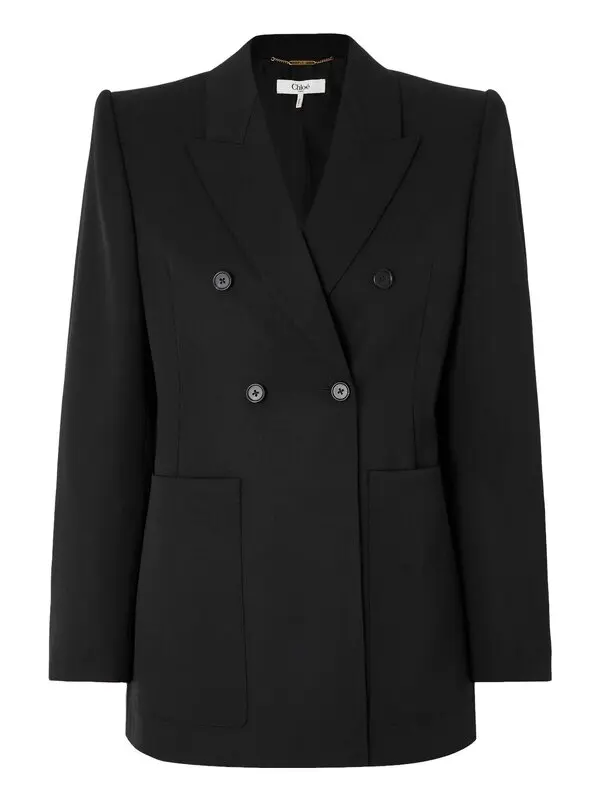 Chloé Double-breasted Wool Blazer - Black