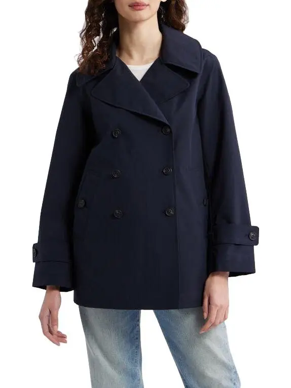 SAVE THE DUCK Sofi Water Resistant Trench Coat - Blue Black