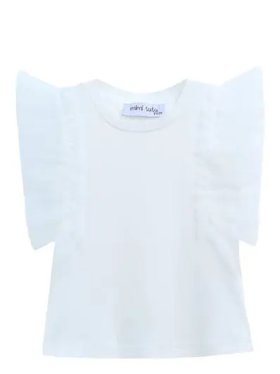 MIMI TUTU Tulle Frill T-shirt - White