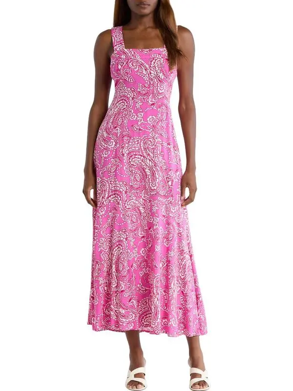 Vince Camuto Paisley Maxi Sundress - Deep Sangria