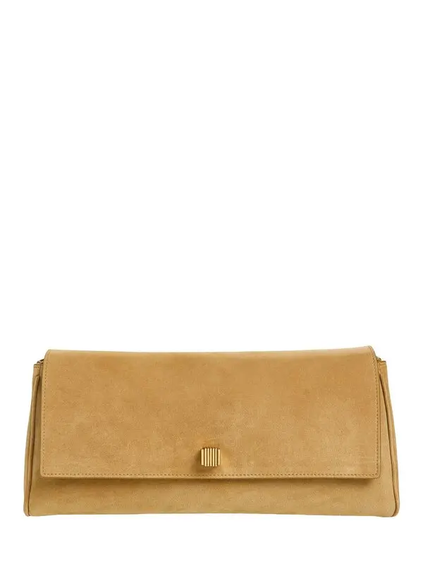 Khaite Audrey Suede Clutch - 964 Goldenrod
