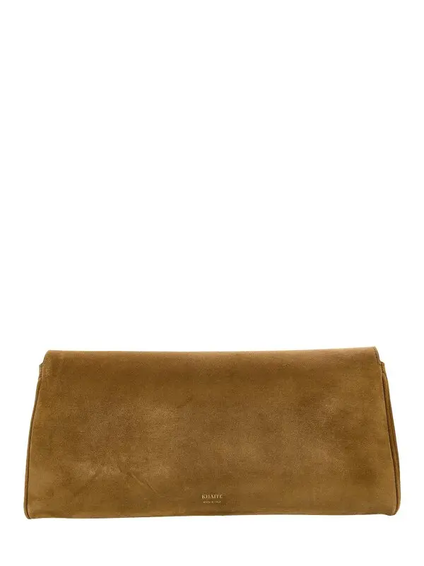 Khaite Audrey Suede Clutch - Mud