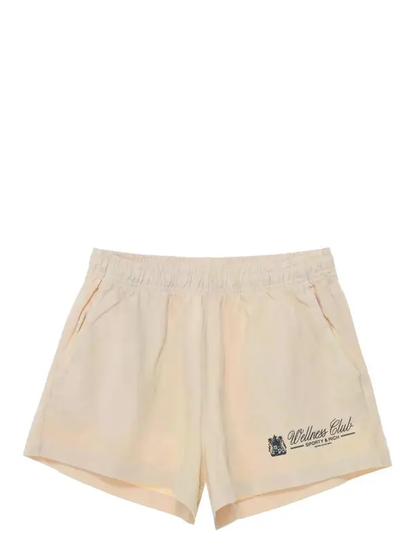 SPORTY & RICH Printed Cotton Shorts - Neutrals