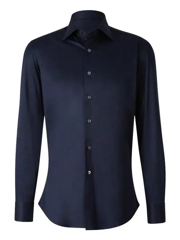 FRAY Micro Knit Shirt - Midnight Blue
