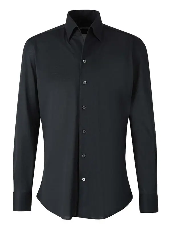 FRAY Plain Cotton Shirt - Midnight Blue