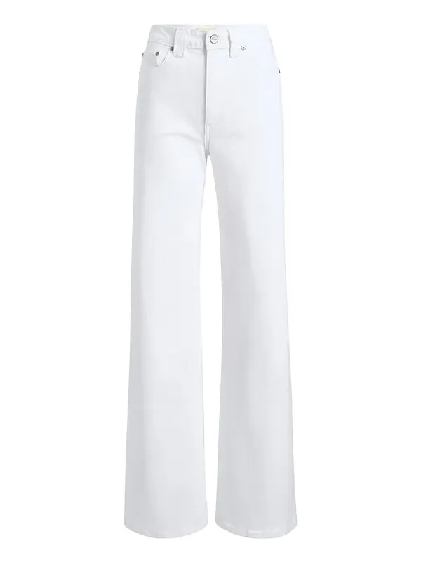 Khaite Dane Stretch High-rise Wide-leg Jeans - White