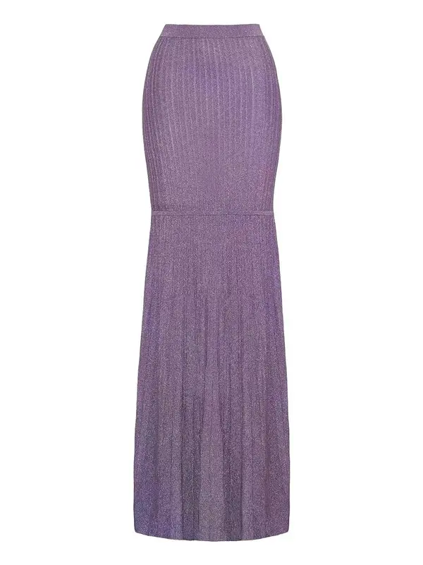 Adam Lippes Knitted Maxi Skirt - Purple