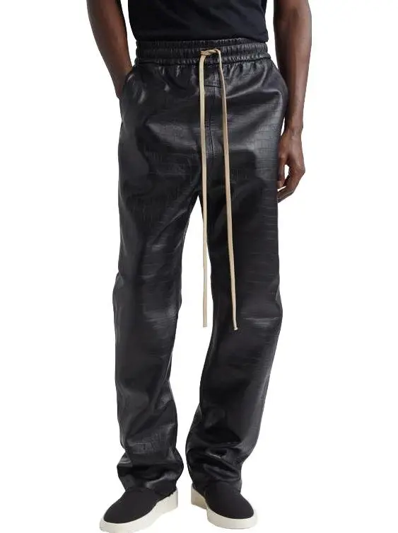 Fear Of God Croc Embossed Leather Forum Pants - Black