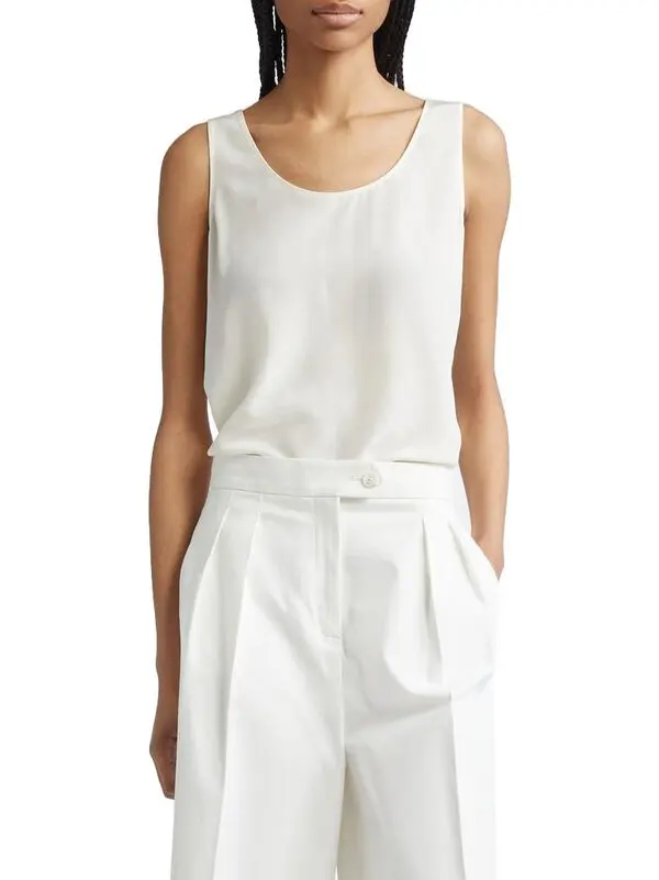 Partow Eliana Silk Crêpe De Chine Tank - Ivory