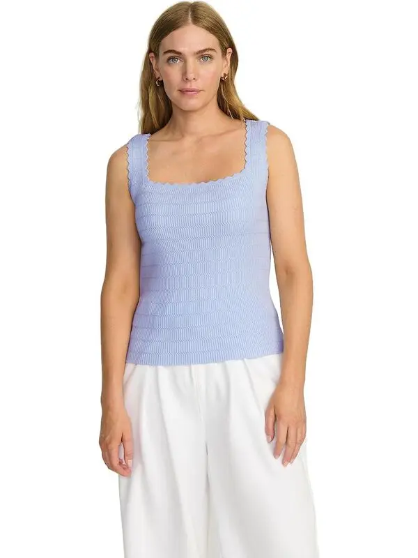LANDS' END High Retention Square Neck Tank - Soft Sky Blue