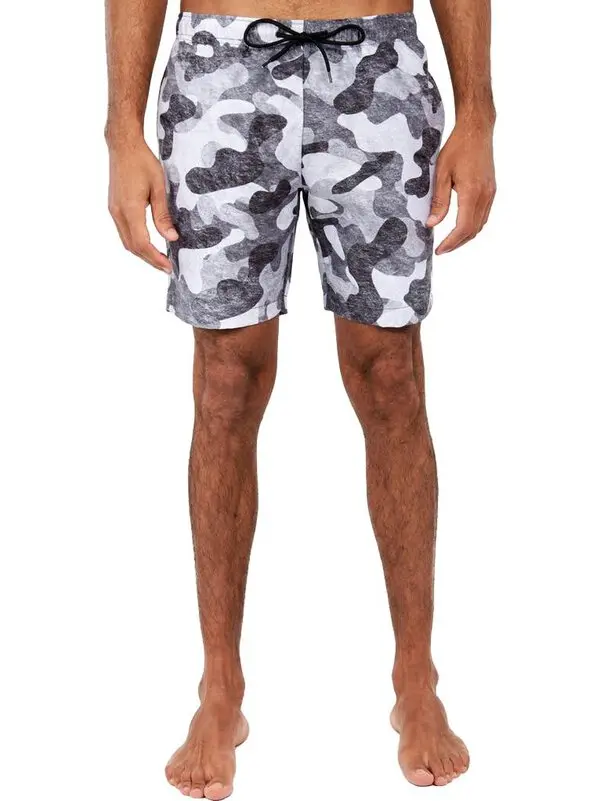 BROOKLYN BRIGADE Jay Camo Swim Trunks - Grey