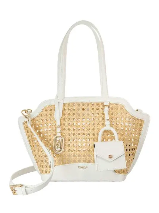 Dune London Dinidecided Rattan Shoulder Bag - White
