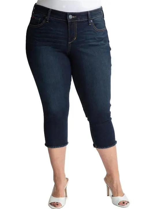 SLINK JEANS Frayed Crop Capri Jeans - Baylor