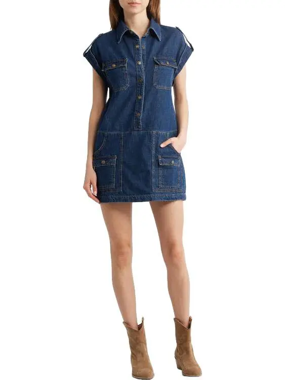RE/DONE The Arizona Denim Shirt Dress - Heritage Rinse