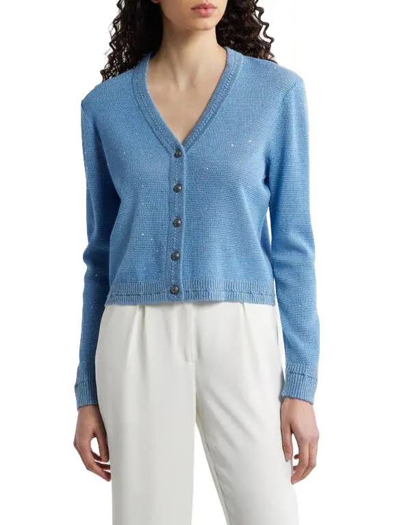 Kobi Halperin Sequin Cardigan - Light Blue
