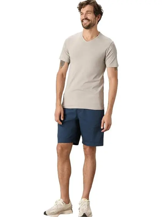 PACT Luxe Stretch Jersey Slim V-neck Tee - Nickel