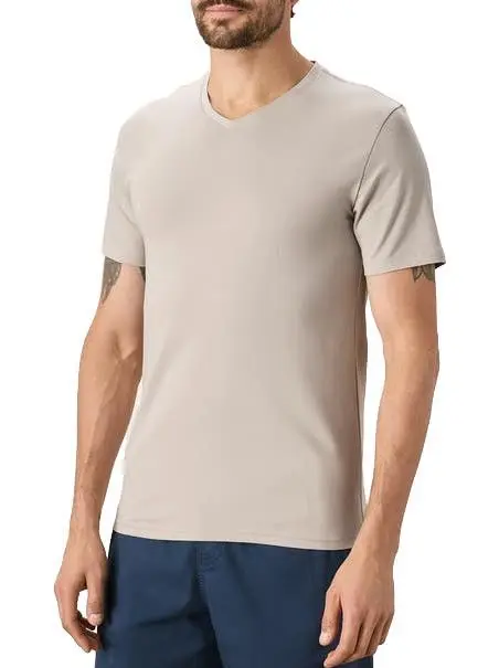PACT Luxe Stretch Jersey Slim V-neck Tee - Nickel
