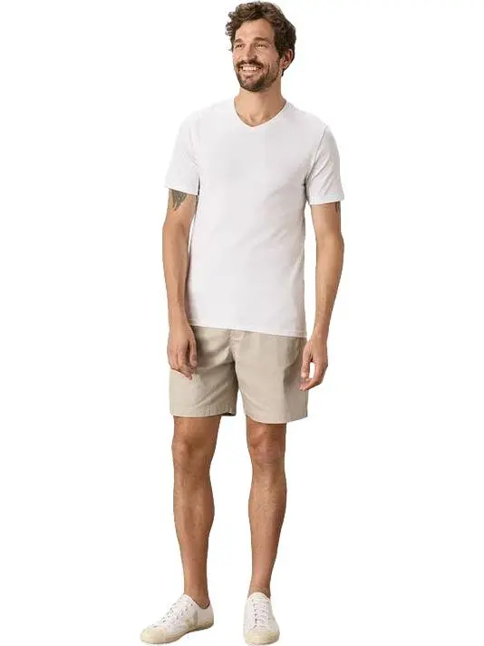 PACT Luxe Stretch Jersey Slim V-neck Tee - White