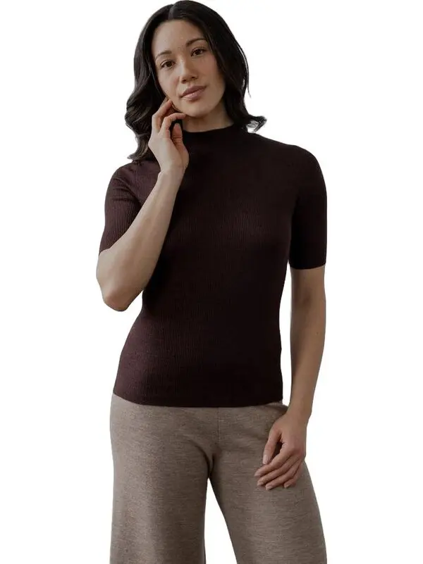 SSKEIN Mock Neck Pullover - Rust