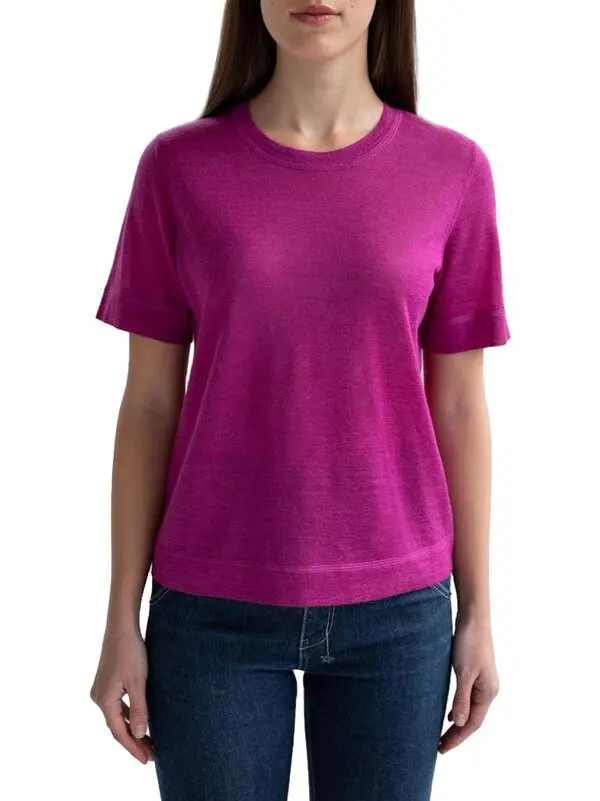 SSKEIN Crew Neck Short Sleeve Tee - Fuschia