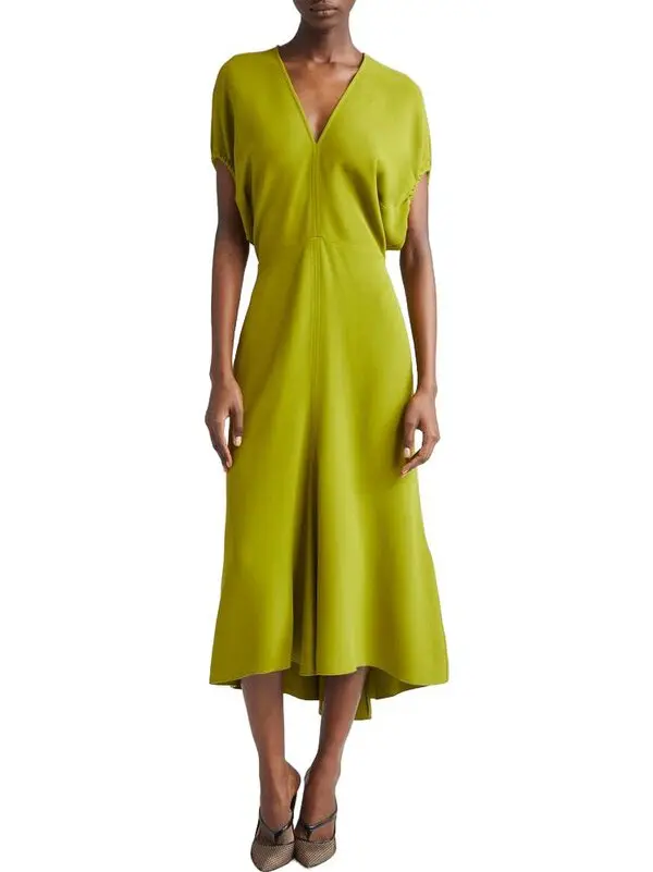 Victoria Beckham Blouson Midi Dress - Parakeet