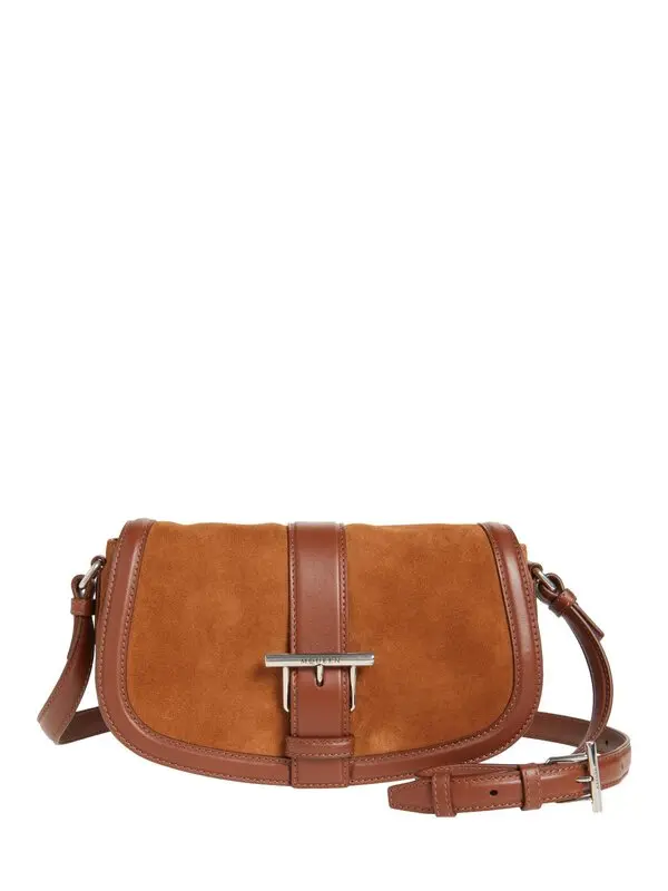 Alexander McQueen Mini T-bar Shoulder Bag - Dark Brown/ Silver