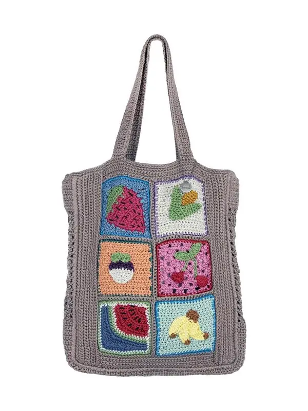THE SAK Lanie Market Hand Crochet Tote Bag - Fruit Vegetable Multi