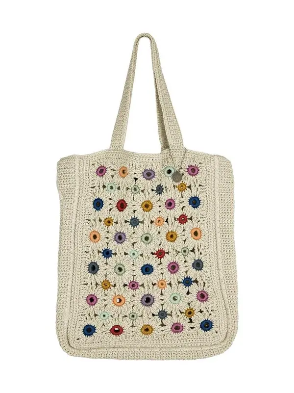 THE SAK Lanie Market Hand Crochet Tote Bag - Natural Multi Flower