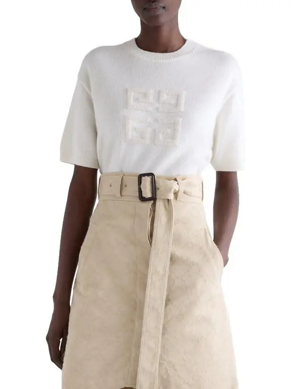 Givenchy 4g Logo Cashmere Sweater - White/ Beige