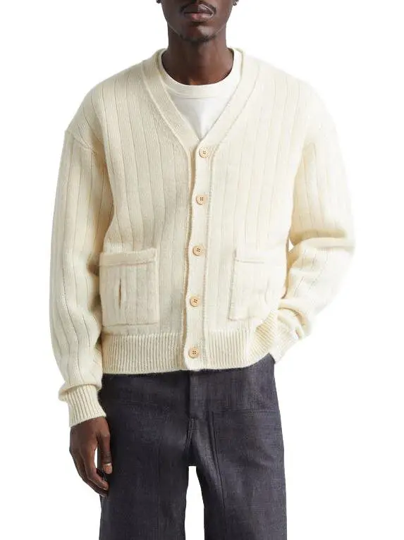 Visvim Mohair & Cotton Blend Cardigan - Ivory