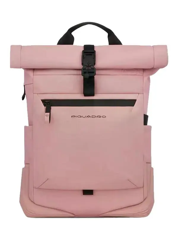 PIQUADRO Logo-embossed Backpack - Pink
