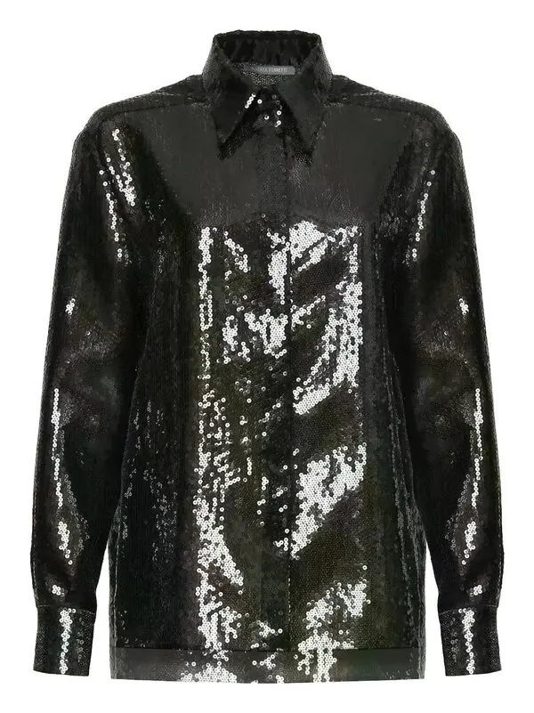 Alberta Ferretti Sequinned Shirt - Black