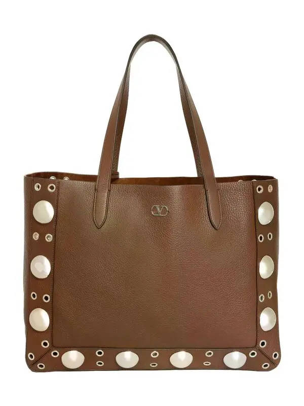 Valentino Garavani Leather Tote Bag - Brown